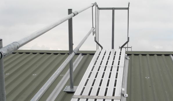 permanent roof walkway handrail systems snps - Safety Net Protection ...
